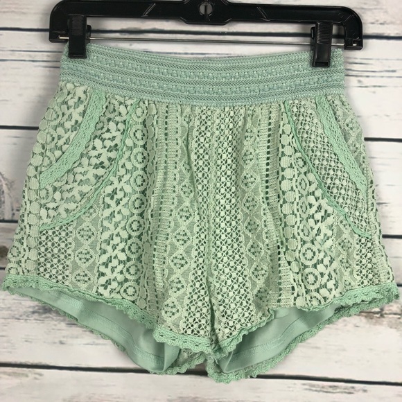 miami | Shorts | Miami Small Mint Green Crochet Lace Shorts | Poshmark